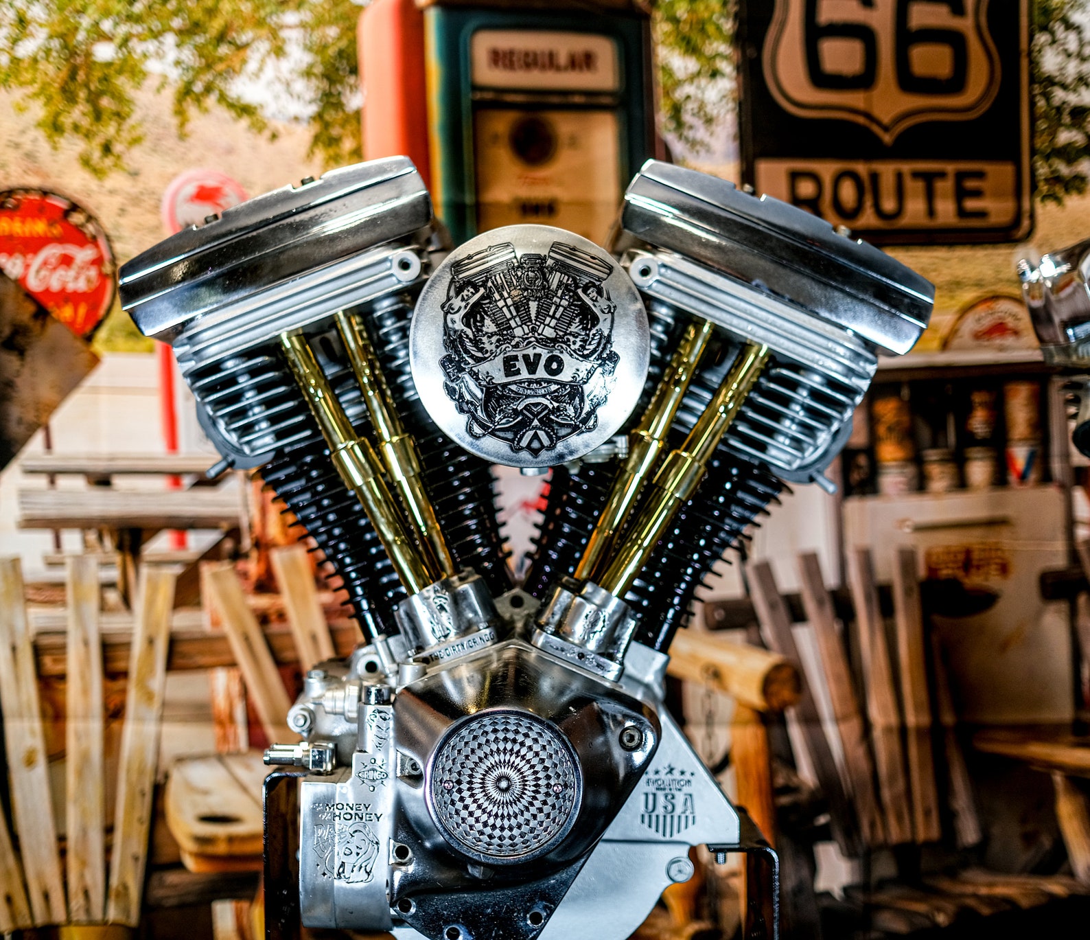 Engraved Optical Illusion Metal 1970s Metal Shovelhead Points Timer ...