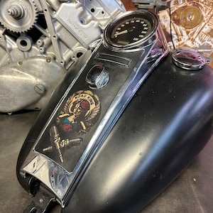 Harley Davidson Road King Dash Insert Latina Angel Chicano Crossed ...