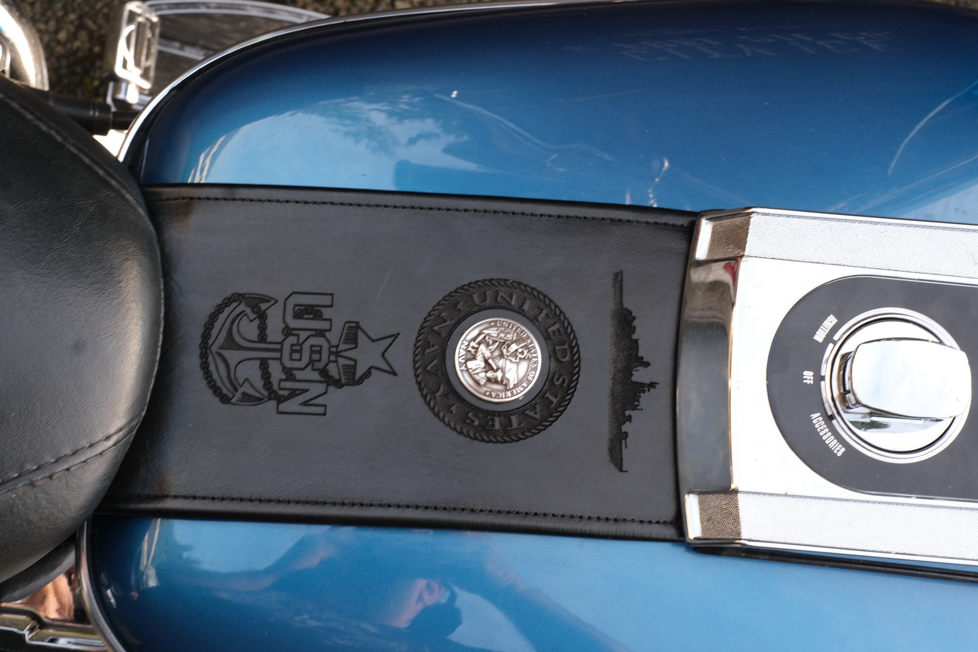 Harley Davidson Leather Tank Bib Panel USN US Navy Proud | Etsy