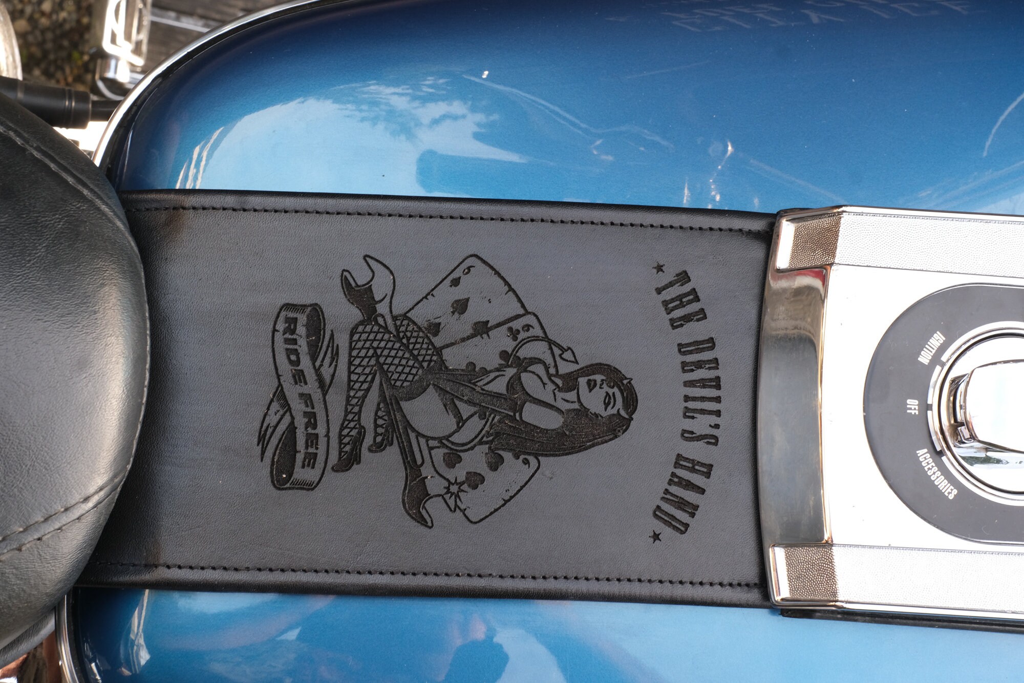 Harley Davidson Leather Gas Tank Panel Bibthe Devils Hand - Etsy