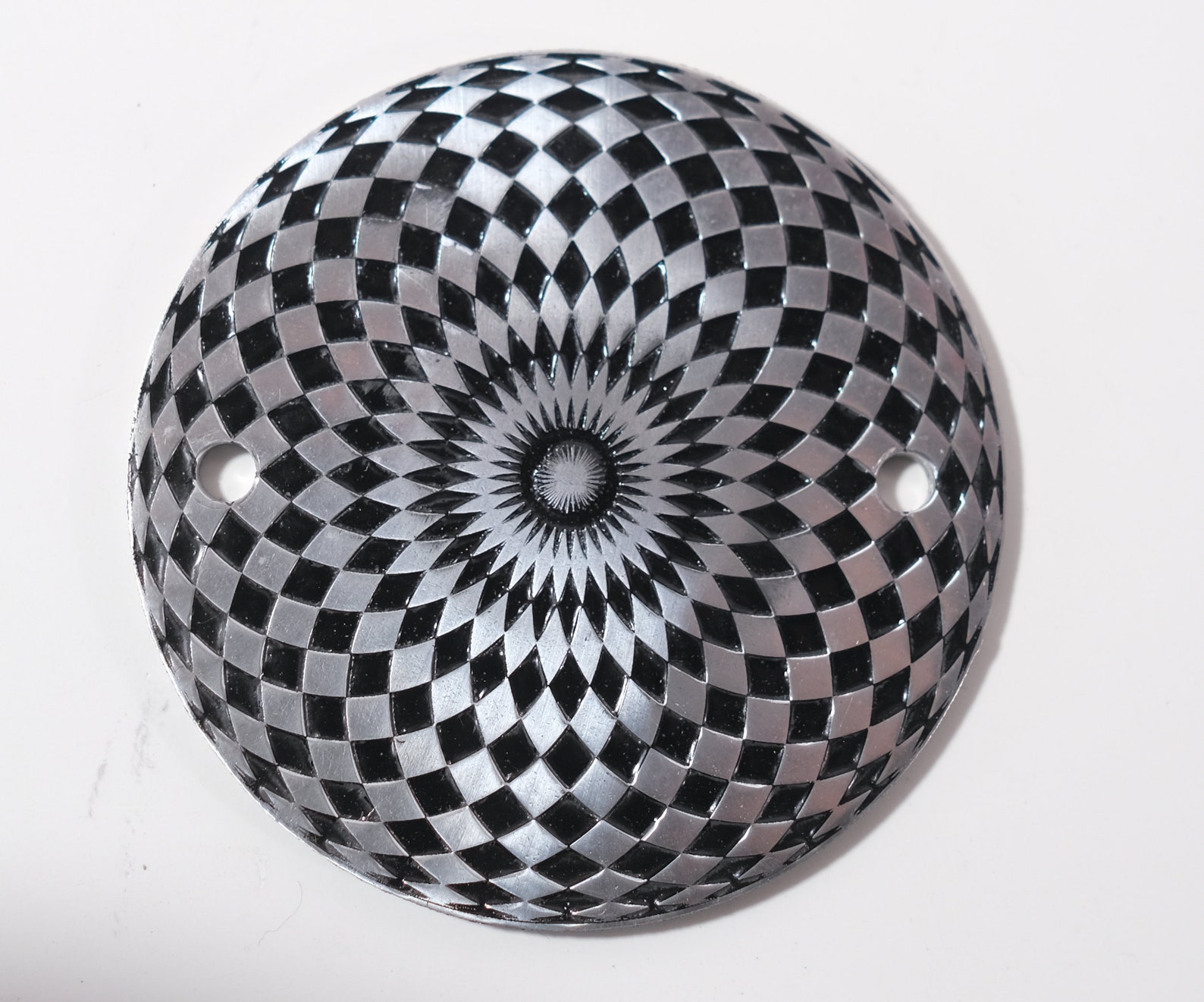 Engraved Optical Illusion Metal 1970s Metal Shovelhead Points Timer ...