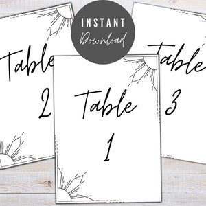 Art Deco Wedding Table Numbers Printable, Table Numbers Printable ...
