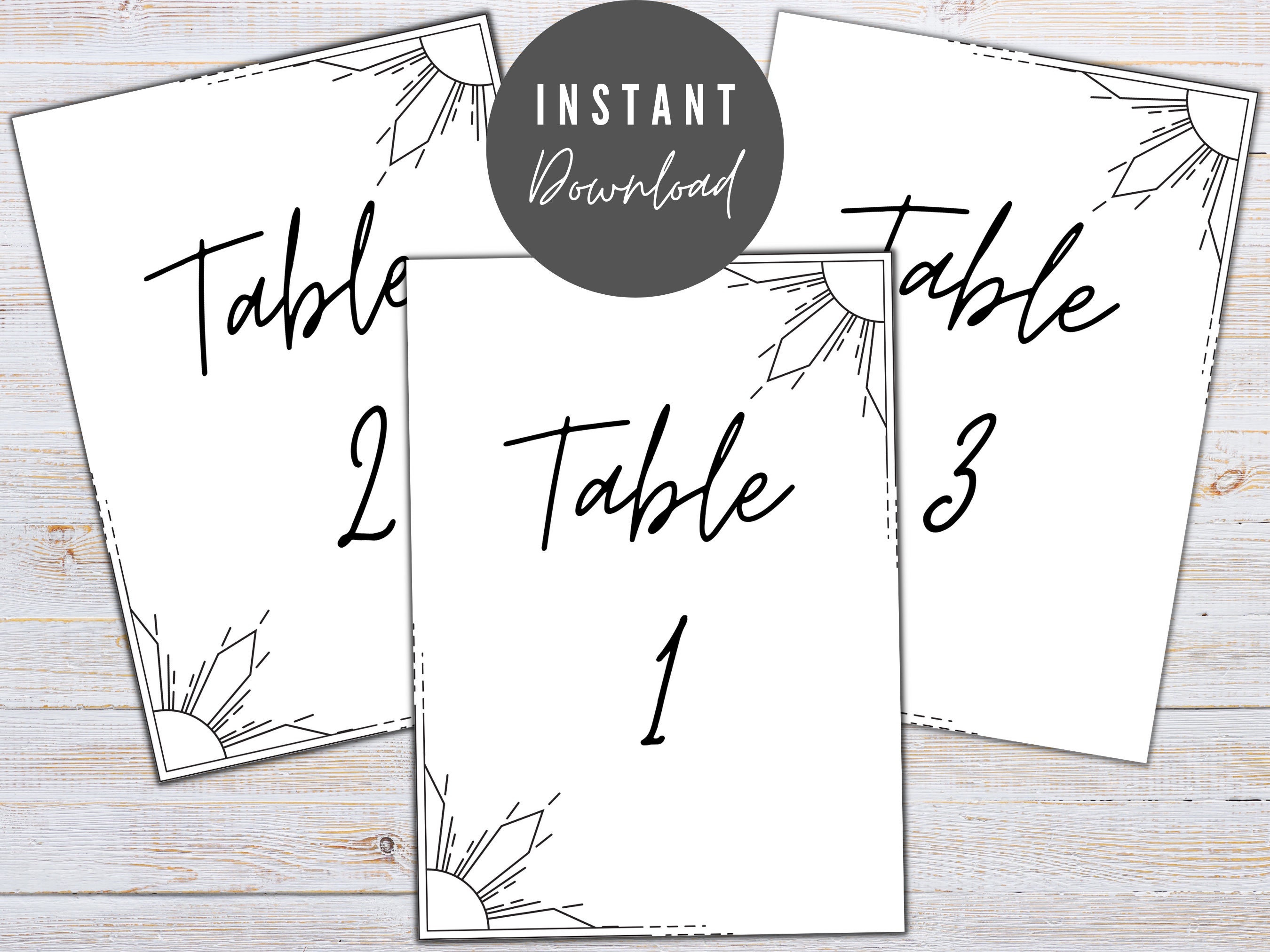 Art Deco Wedding Table Numbers Printable, Table Numbers Printable ...