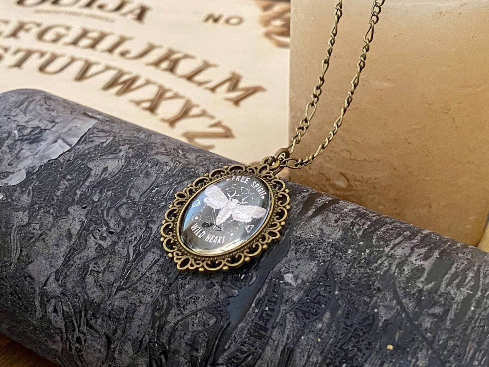 Halloween Art Bronze Pendant Amulet Occult Necklace Gift - Etsy UK