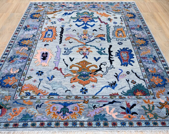 9 X 12 Indoor Area Rug, Hand Knotted Bedroom Rug, Contemporary Rug ...