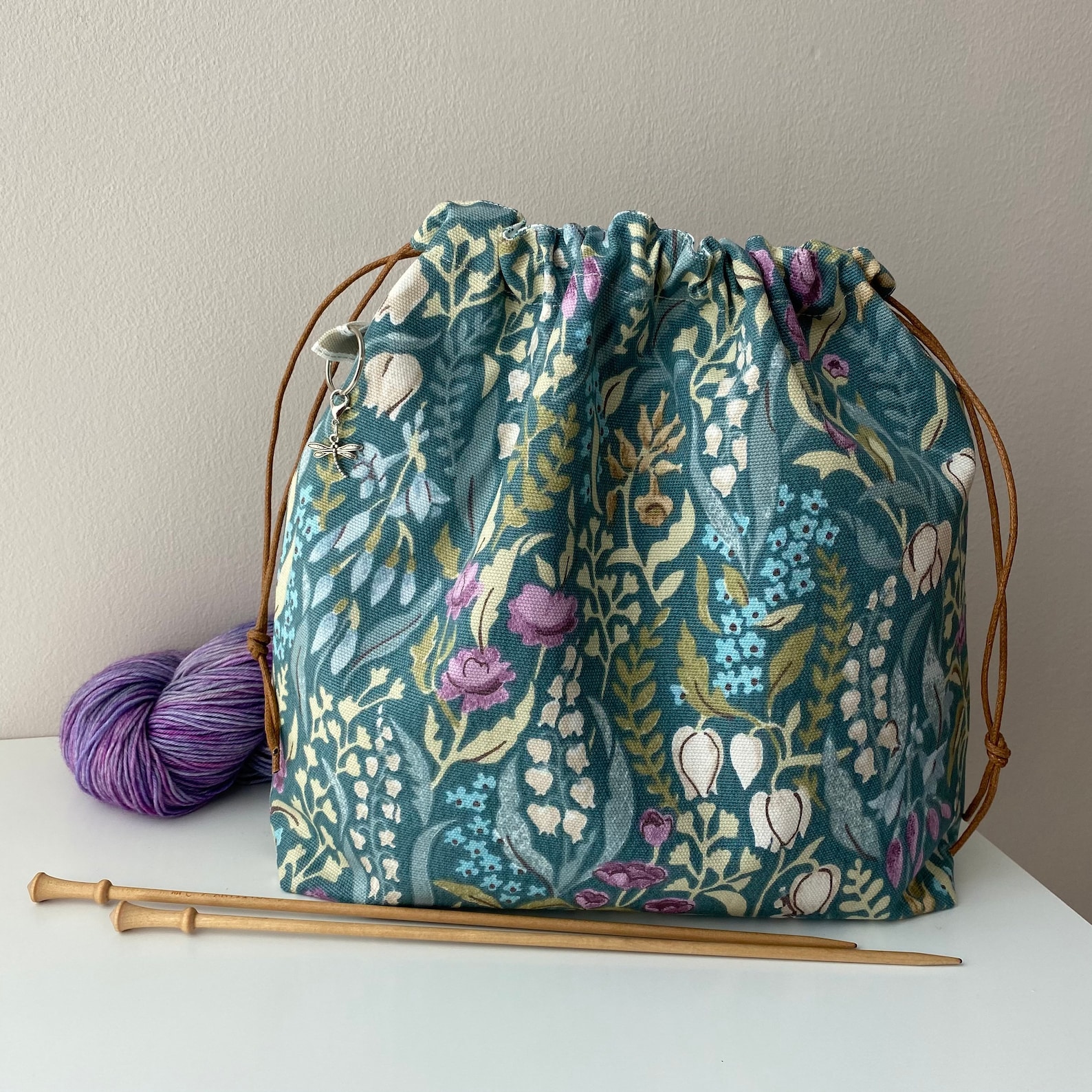 Cotton Canvas Craft Project Bag. Perfect for Knitting - Etsy UK