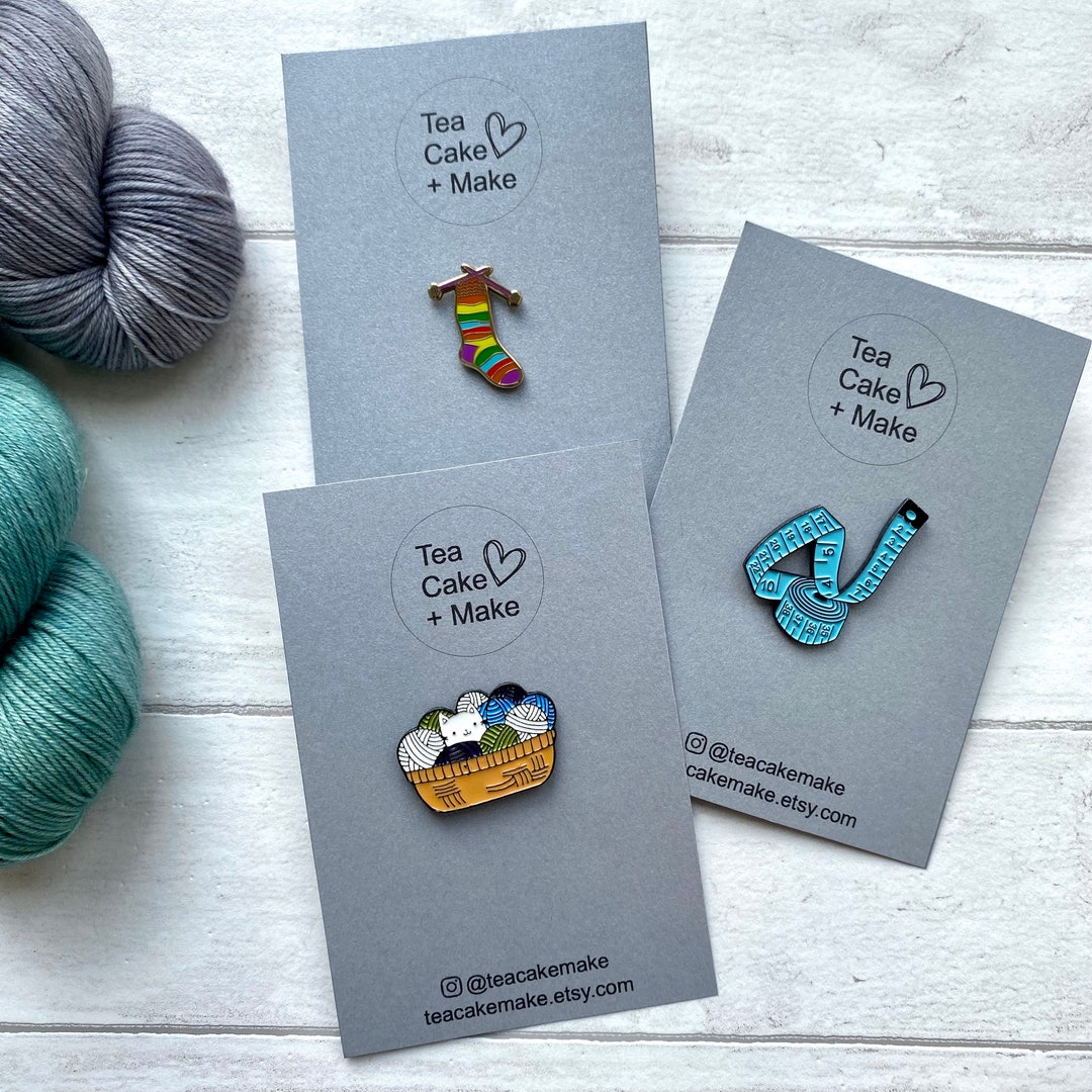 Craft Theme Enamel Pins/badge Several Designs to Select From. Pin Badges for Knitters ...