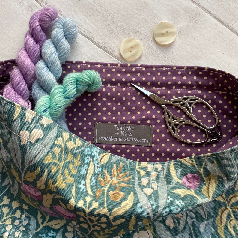 Cotton Canvas Craft Project Bag. Perfect for Knitting - Etsy UK