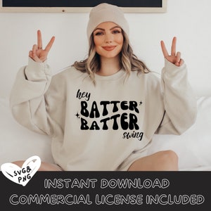 Hey Batter Batter Swing Svg, Funny Svg, Tshirt Svg, Svg Cut Files for ...