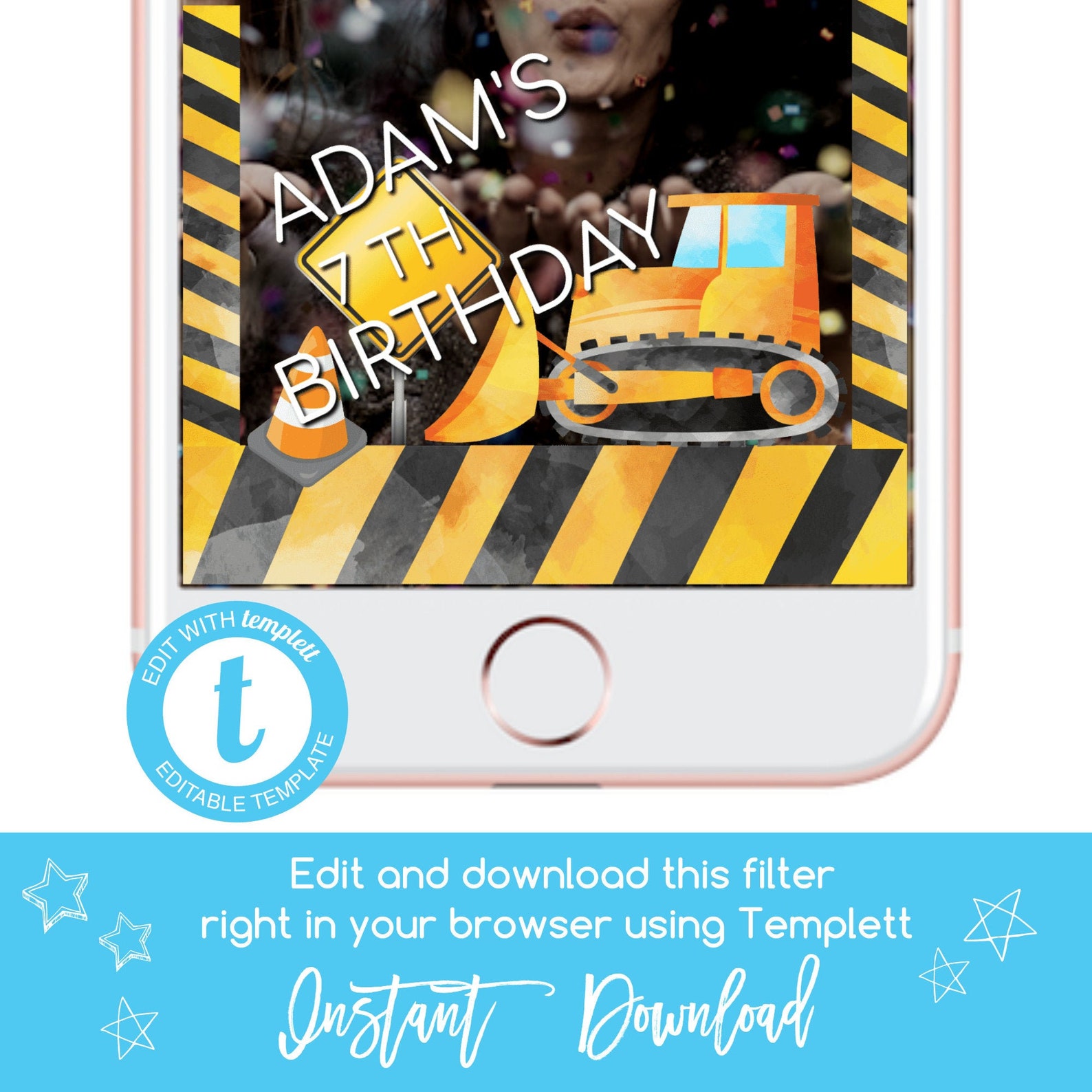 Construction Birthday Snapchat Filterconstruction - Etsy