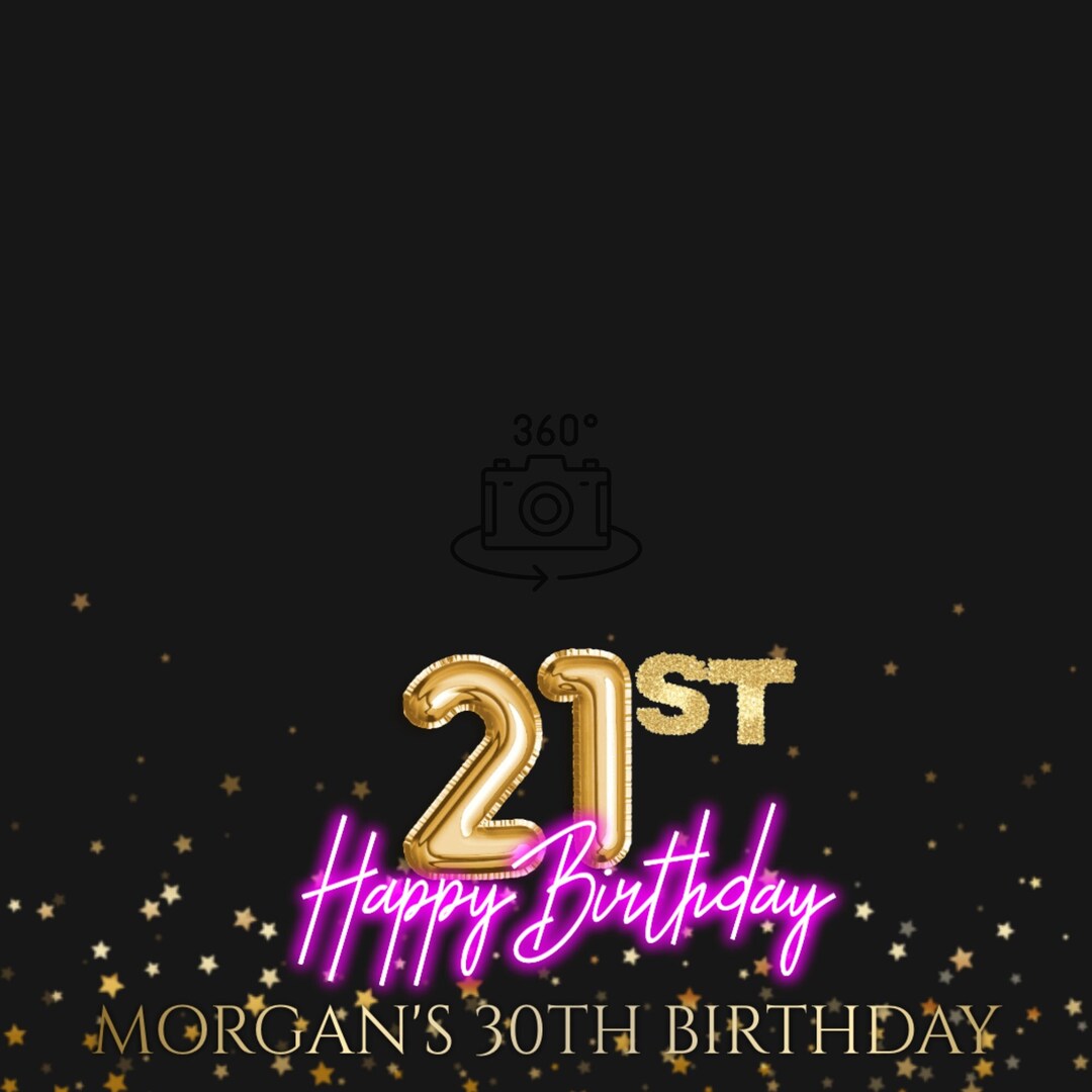 Birthday 360 Video Photo Booth Overlay Touchpix Overlay Bday - Etsy