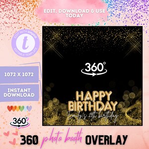 Birthday Party 360 Video Photo Booth Overlay Birthday Filter Bday Photo ...