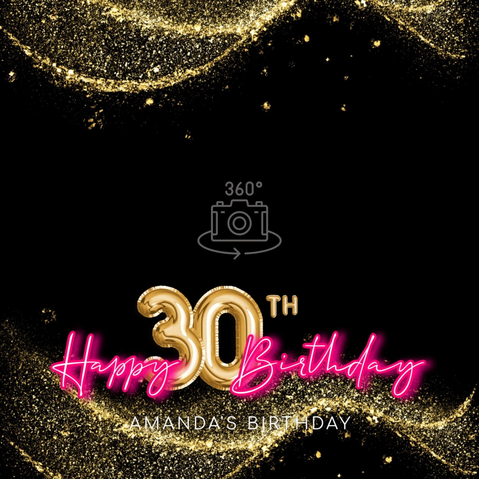 Birthday 360 Video Photo Booth Overlay Touchpix Overlay Bday - Etsy