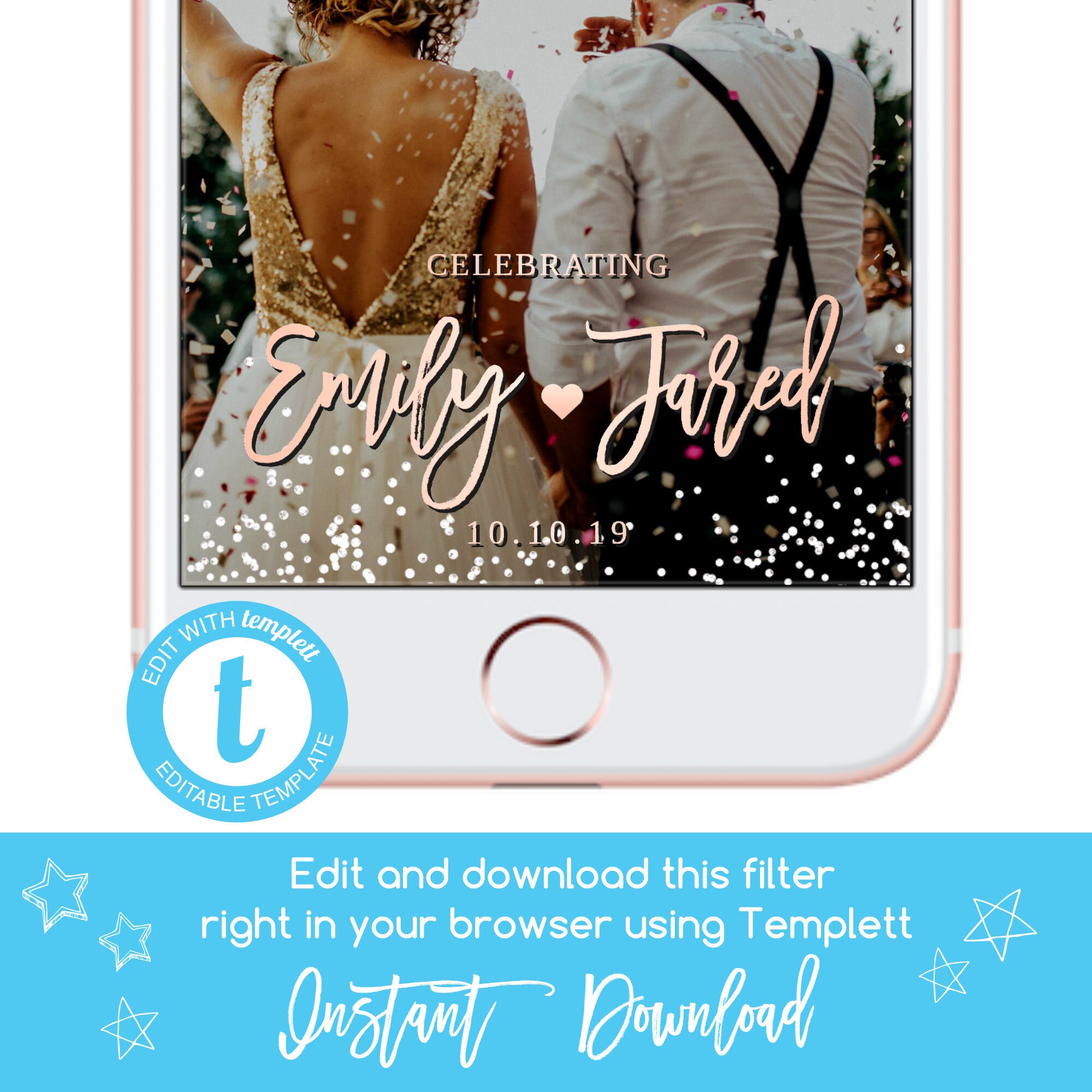 Otto Cute Wedding Geofilter Minimalist Wedding Geofilter Soft Pink ...