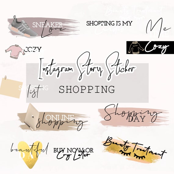 Instagram Story Stickers cream Shopping Insta Stickers |40+ pieces ...
