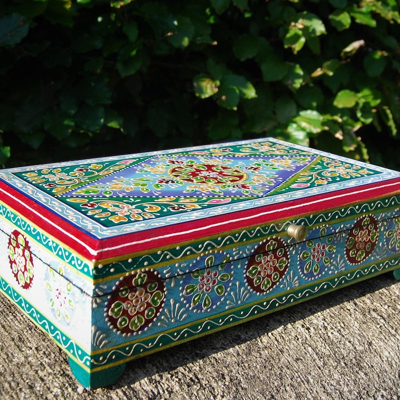 Wooden Jewelry Box Native - Etsy UK