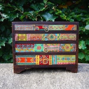 Hand Painted Wooden Four-drawer Mini Chest, Small Chest of Drawers ...