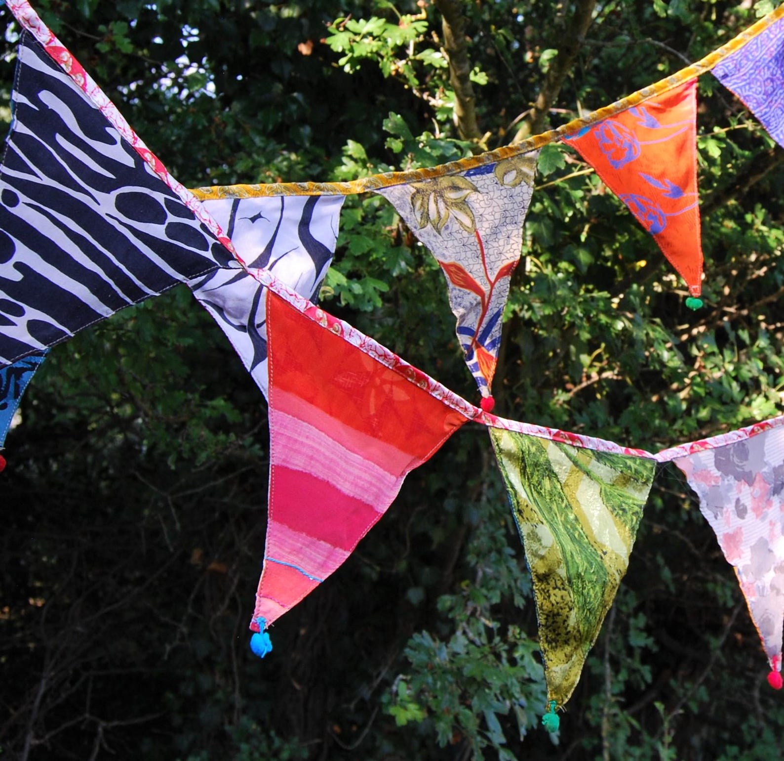 Sari Bunting 2 Metres, Recycled Bunting Handmade From Sari Offcuts ...