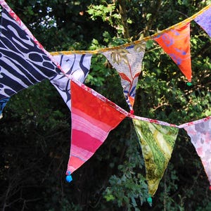 Sari Bunting 2 Metres, Recycled Bunting Handmade From Sari Offcuts ...