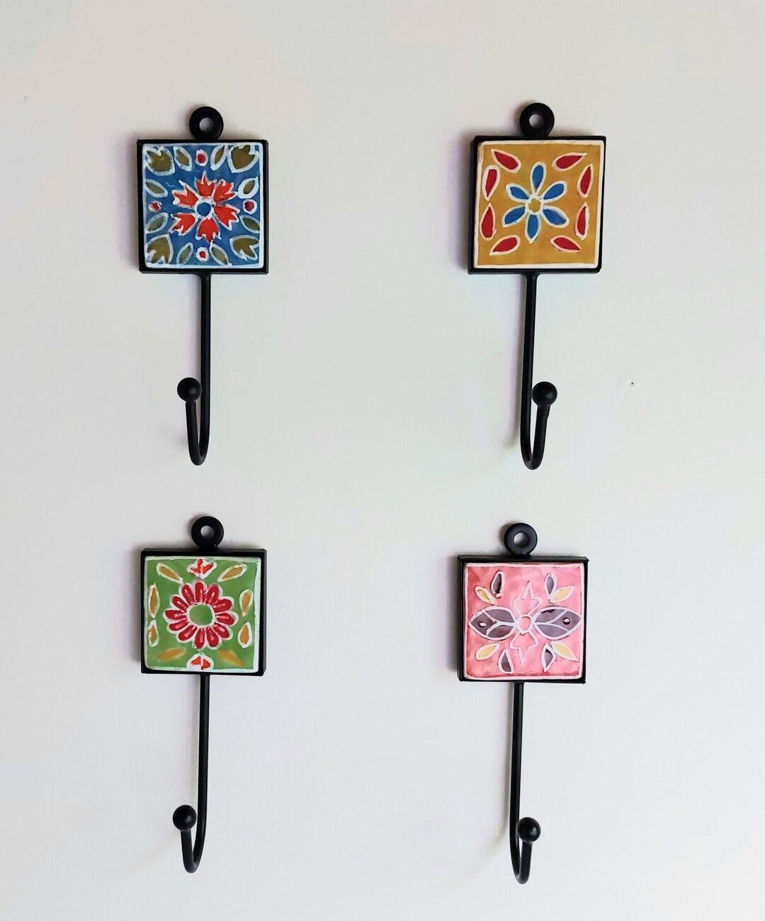 Hand Painted Ceramic Wall Hook, Fairtrade, Decorative Hook, Coat Hook ...