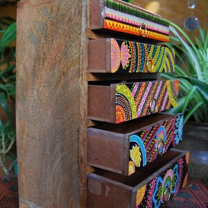 African Hand Painted Wooden Five-drawer Mini Chest, Small Chest of ...