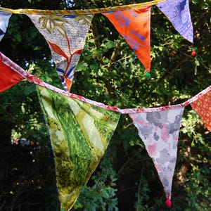 Sari Bunting 2 Metres, Recycled Bunting Handmade From Sari Offcuts ...