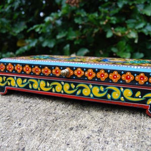 Hand Painted Wooden Jewellery Box, Indian Trinket Box, Hand Painted ...