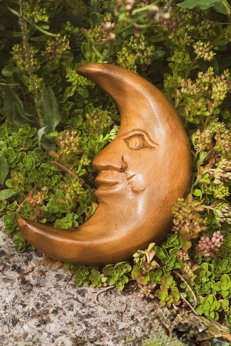 Carved Moonshine, Wooden Moon Plaque, Hand Carved Wooden Sun + Crescent ...