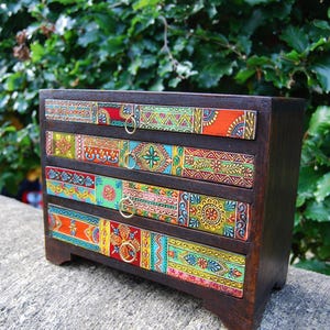 Hand Painted Wooden Four-drawer Mini Chest, Small Chest of Drawers ...