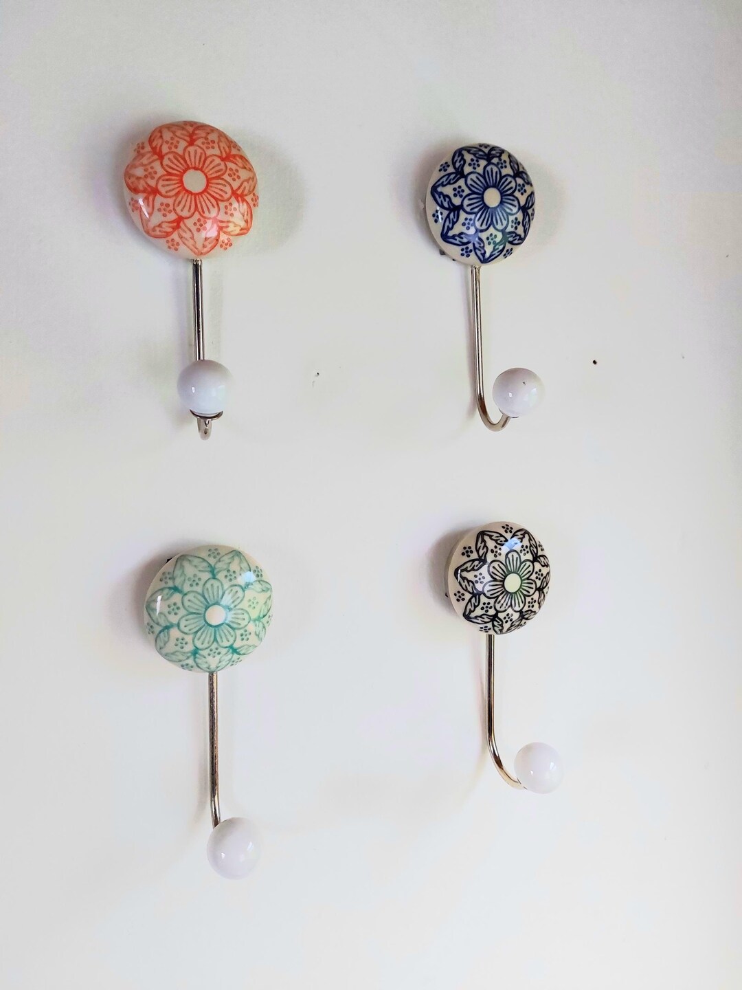 Hand Painted Ceramic Long Wall Hook, Fairtrade, Decorative Hook ...