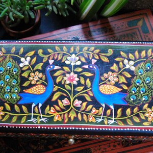 Hand Painted Wooden Jewellery Box, Indian Trinket Box, Hand Painted ...