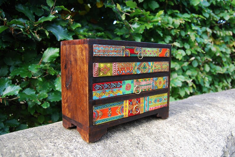 Hand Painted Wooden Four-drawer Mini Chest, Small Chest of Drawers ...