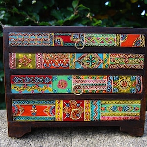 Hand Painted Wooden Four-drawer Mini Chest, Small Chest of Drawers ...