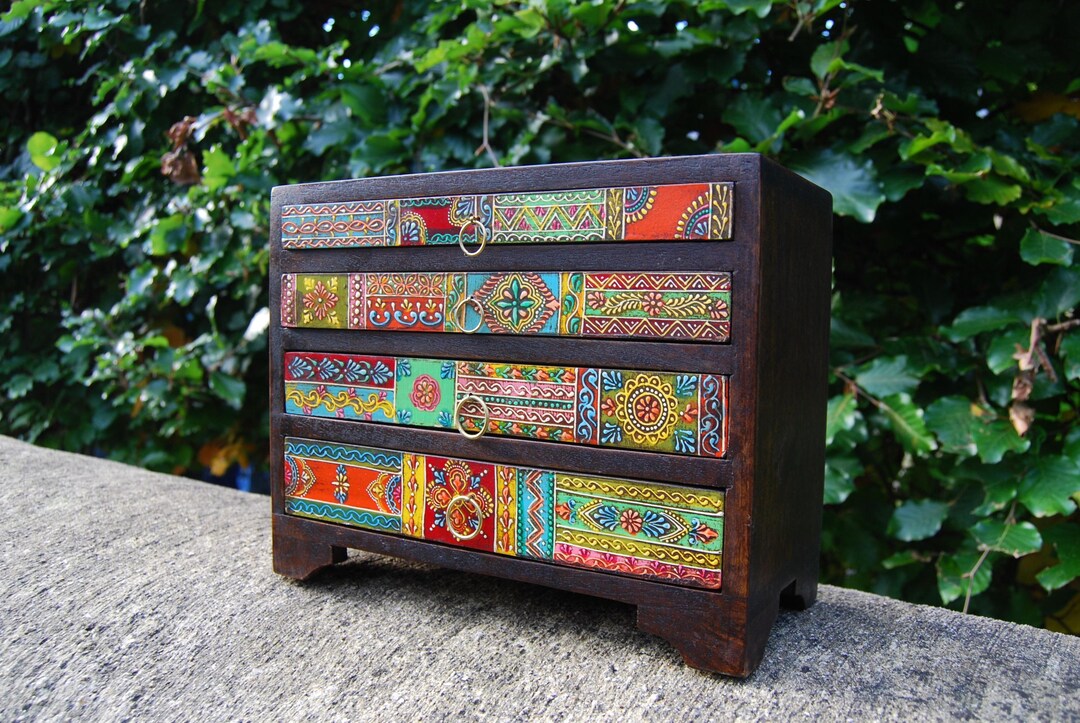Hand Painted Wooden Four-drawer Mini Chest, Small Chest of Drawers ...