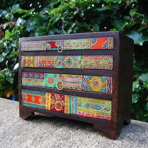 Hand Painted Wooden Four-drawer Mini Chest, Small Chest of Drawers ...