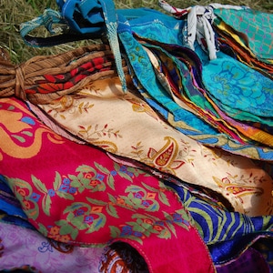 Very Long Bunting 4.5 Metres, Upcycled Sari Flags, Bohemian Hippie Room ...