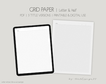 Grid Paper Bundle Printable Planner Insert Set of 9 A5, A4, Letter ...