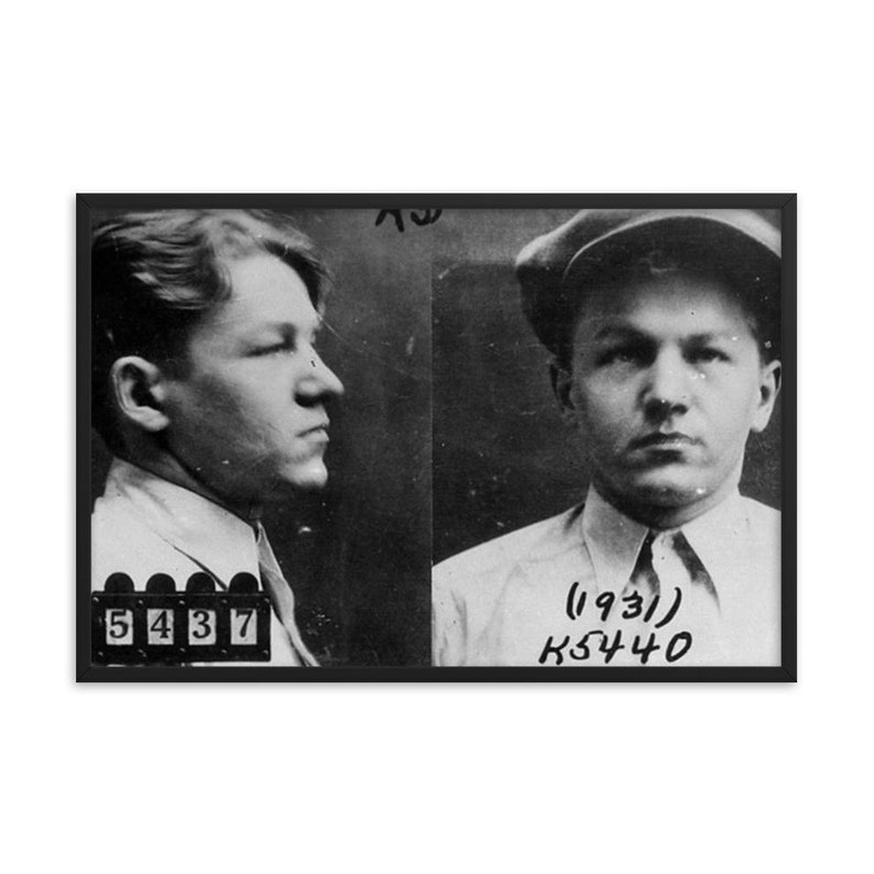 Iconic Baby Face Nelson Mugshot Framed Print, Gangster, Public Enemy ...