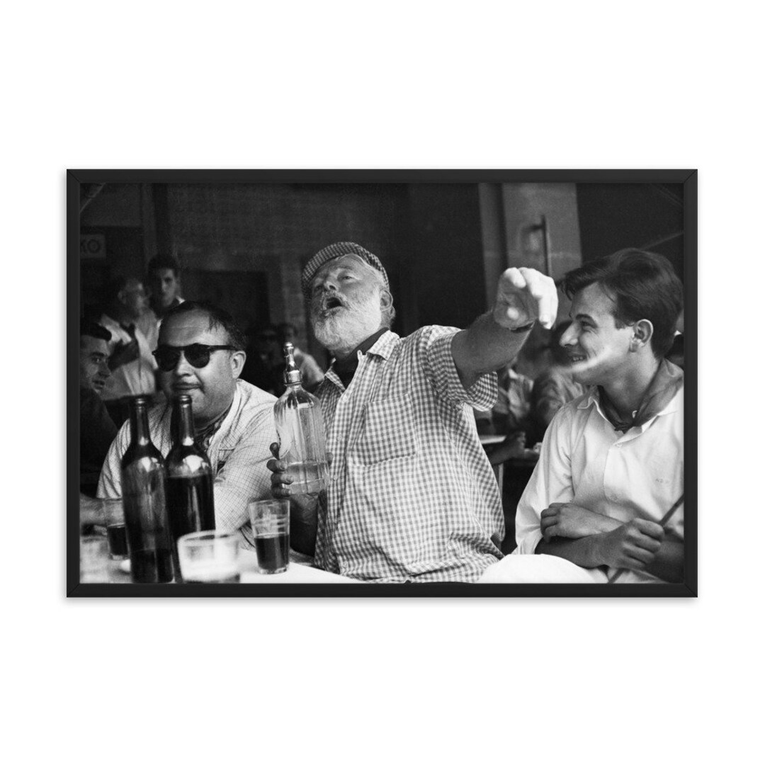 Framed Iconic Hemingway Print, Wall Art, Ernest Hemingway, Key West ...