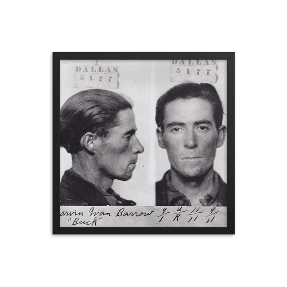 Iconic Buck Barrow Mug Shot Barrow Gang Bonnie & Clyde | Etsy