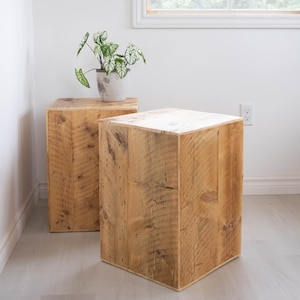 Barnwood Box Nightstand. Large Box Side Table Made From Reclaimed ...