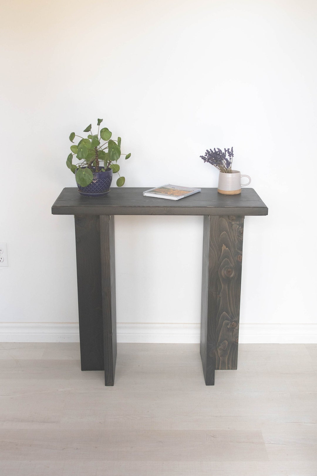 Modern Black Side Table. 30" Tall Modern Black Side Table With ...