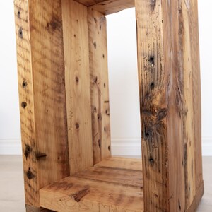 The Roma, Barnwood Open Box Side Table: Reclaimed Wooden Nighstand With ...