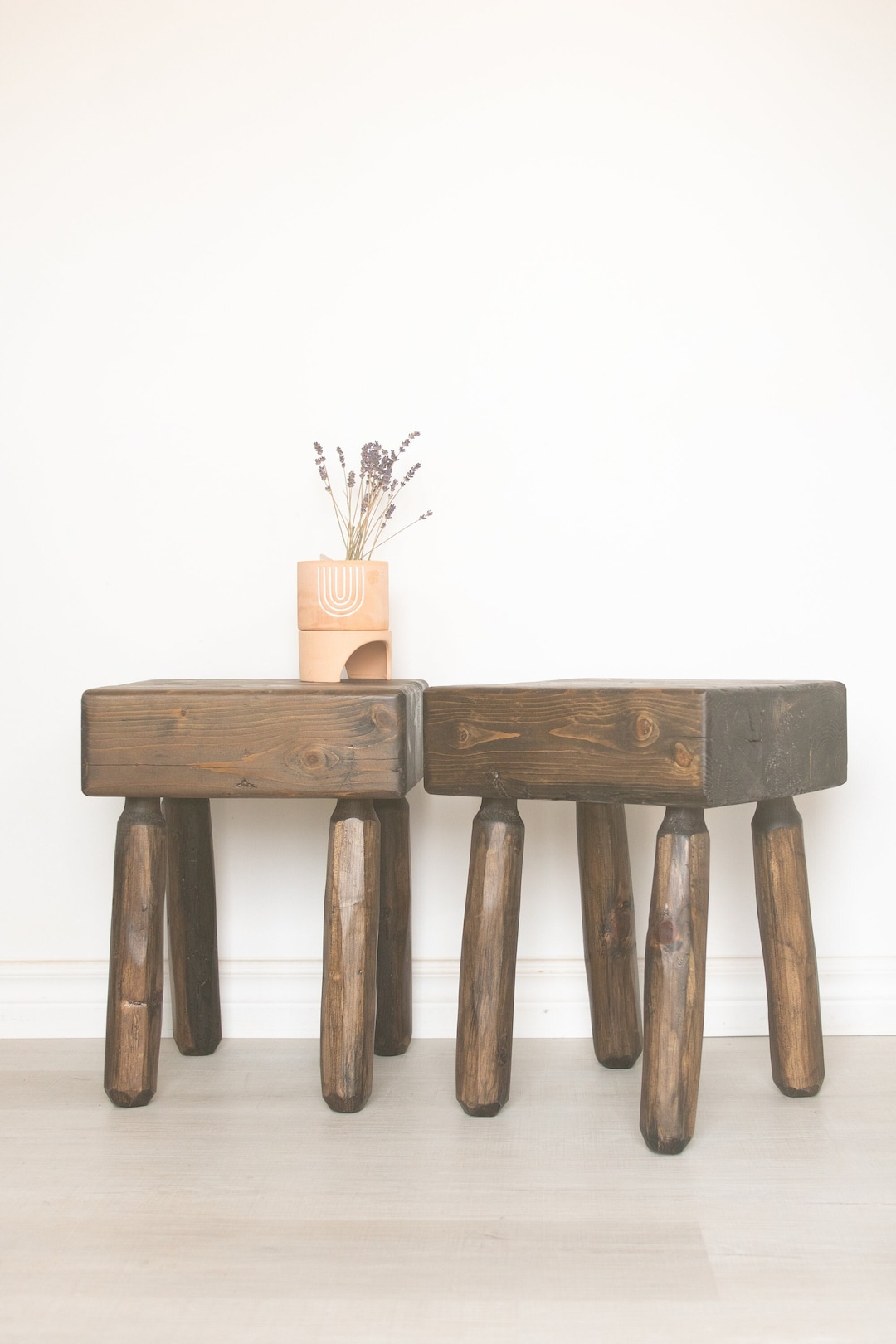 Chunky Top Rustic Four Legged Stool. Made From Century Old Barnwood ...