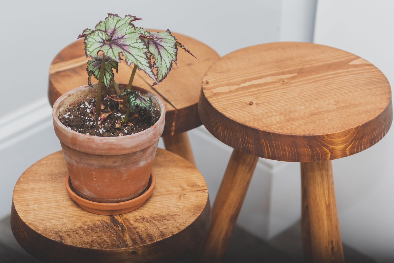 Tripod Round-top Stool. Repurposed Handmade Wooden Tripod - Etsy