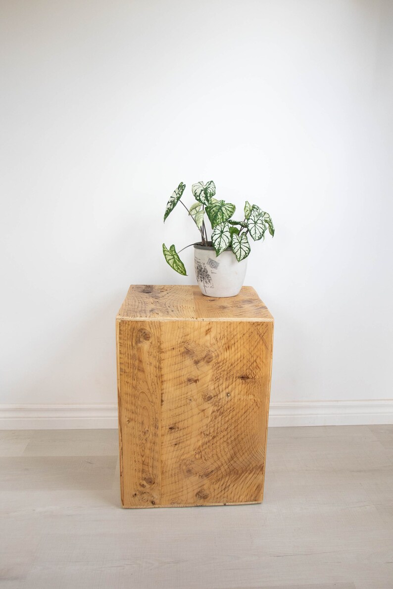 Barnwood Box Nightstand. Large Box Side Table Made From - Etsy