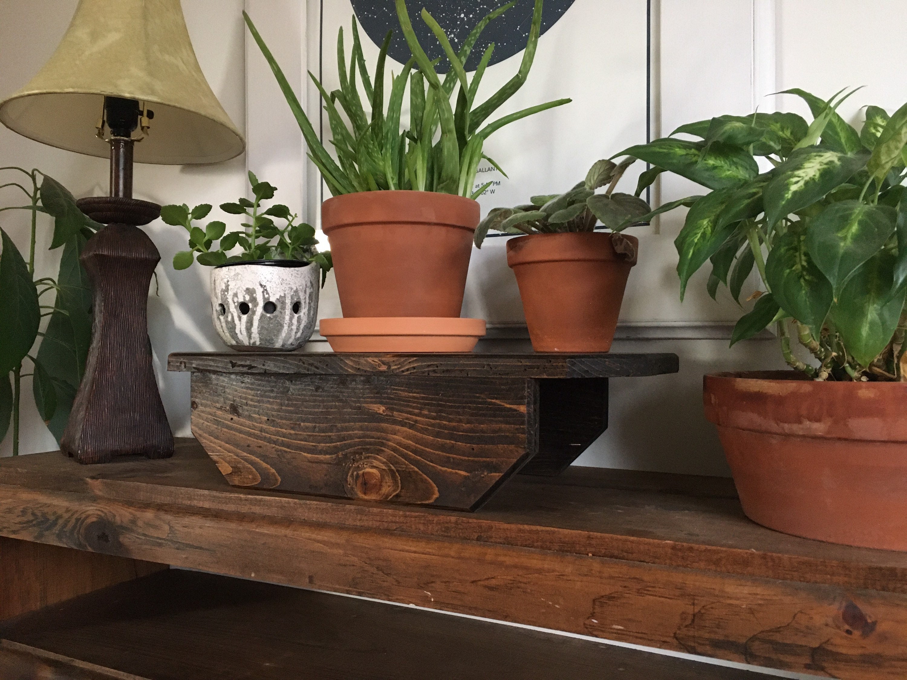 Rustic Side-table Plant Stand. Handmade Reclaimed Wooden Plant | Etsy