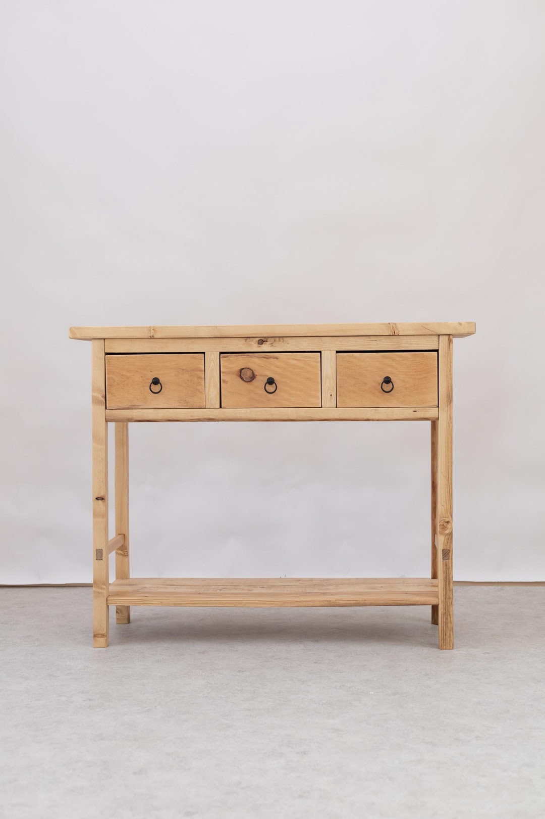 Reclaimed Wood Console Table: 3-drawer Entryway Table With Shelf - Etsy