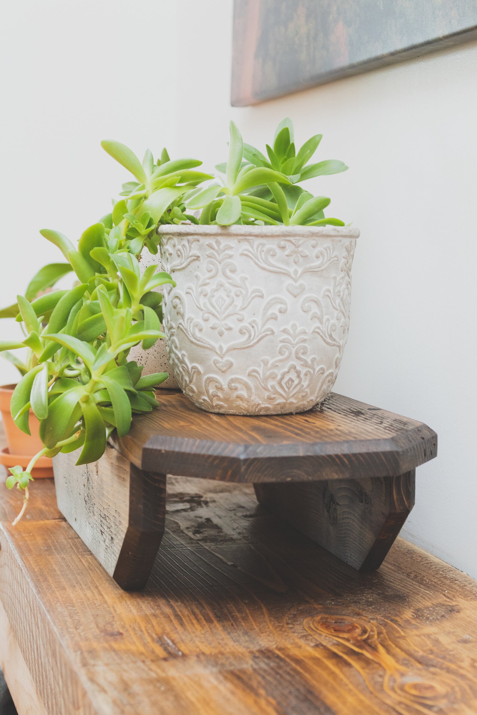Rustic Side-table Plant Stand. Handmade Reclaimed Wooden Plant - Etsy