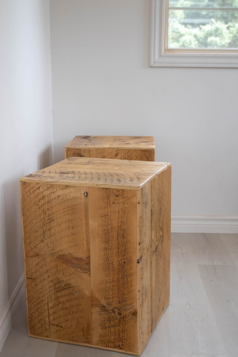 Barnwood Box Nightstand. Large Box Side Table Made From - Etsy